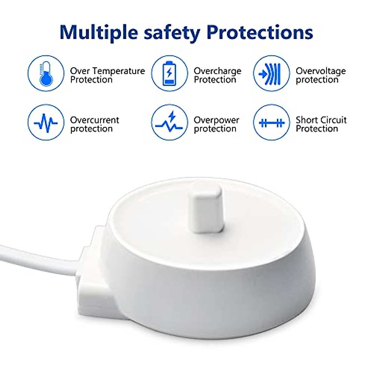 Replacement Charger Base for Braun Oral-B Electric Toothbrush Model 3757, Travel Power Charger Cord Supply for Portable Oral-B Waterproof IPX7 Environmental ABS