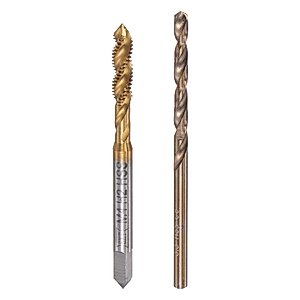 uxcell M4 x 0.7 Spiral Flute Tap 3.3mm Drill Bit Set, Metric Titanium Plated M35 Cobalt High Speed Steel Machine Threading Screw Tap Drilling Tool