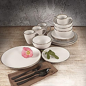 Gibson Home Gibson Elite Flatware Set, Service for 4 (20pcs), Hammered Black