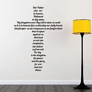 decalmile The Lord’s Prayer Wall Decals Quotes Our Father who Art in Heaven Inspirational Christian Bible Sayings Wall Stickers Living Room Bedroom Church Home Decor(Finished Size: 26 Inch x 34 Inch)