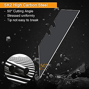 CYEAH 100 Pcs Utility Knife Blades, Thickened SK2 High-Carbon Steel Cutter for Most of Standard Utility Knives, Spare Utility Blades Refills Box Cutters Blades with Plastic Storage Case