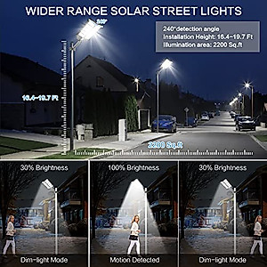 Deepn 1500W Solar Street Light Outdoor Waterproof 120000 Lumens Dusk to Dawn Solar Flood Light Motion Sensor, LED Solar Lights with Remote Control for Parking Lot, Backyard
