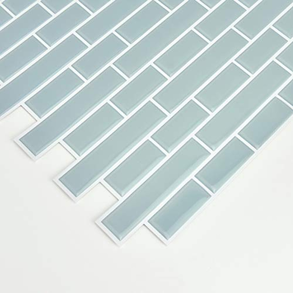 In Home NH2361 Sea Glass Peel & Stick Backsplash Tiles, Blue