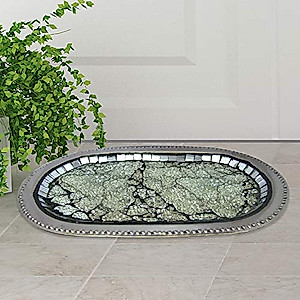 nu steel, Ice Mosaic Iceberg Collection Amenity, Metal Cosmetic Organizer, Hand Towel Storage Tray,Bathroom Vanity countertop, Finish