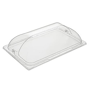 Restaurantware Cater Tek 21 Inch Polycarbonate Plate Cover 1 Shatterproof Dish Cover - Dishwashable For 21 Inch Plates Clear Plastic Tray Cover Flap Handle Design Endures Up To 210F