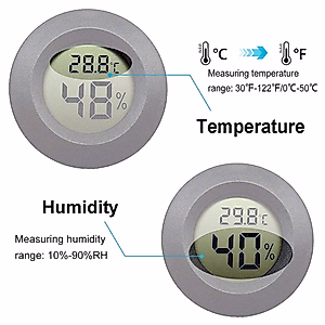 JEDEW 6-Pack Mini Digital Hygrometer Thermometer Gauge, Indoor Outdoor Temperature Humidity Meter for Greenhouse Humidors Incubators Reptile Terrarium Jars, Fahrenheit (℉) or Celsius(℃)