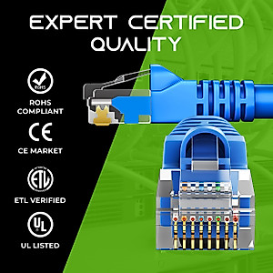 GearIT 100-Pack, Cat5e Ethernet Patch Cable 1 Foot - Snagless RJ45 Computer LAN Network Cord, Blue