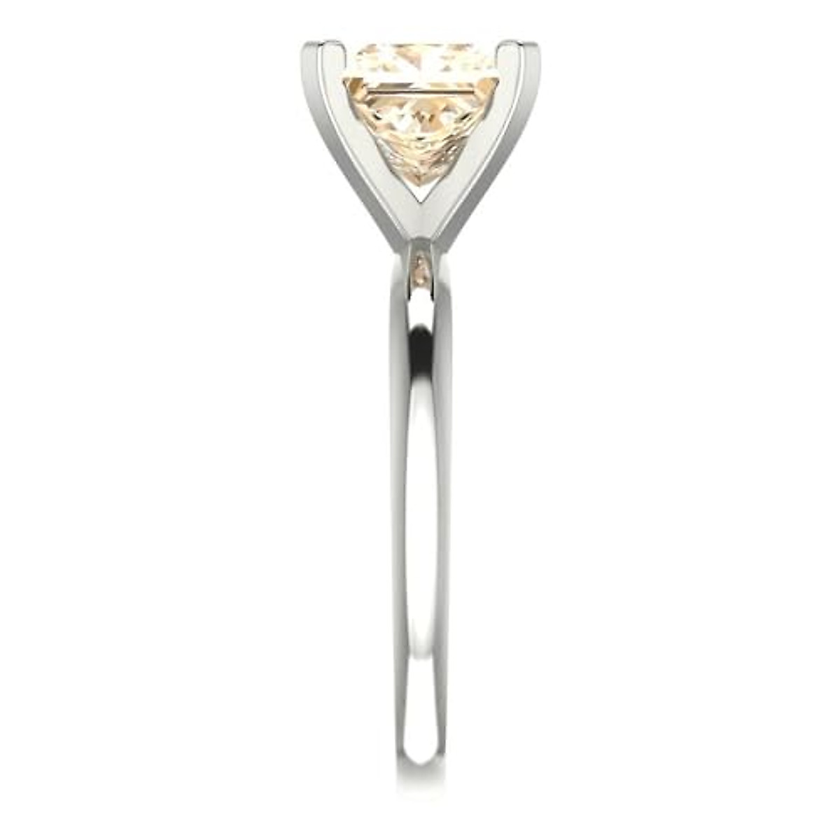 Clara Pucci 2.0 ct Princess Cut Solitaire Genuine Natural Morganite Engagement Wedding Bridal Promise Anniversary Ring 14k White Gold