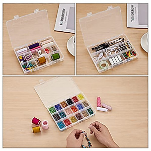 FGcase Plastic Compartment Container with Adjustable Dividers, Bead Storage Organizer Box Case with 18 Removable Grids for Jewelry Cosmetics Craft Tackle Pills Bolts and Nuts DIY Craft 2 Pack