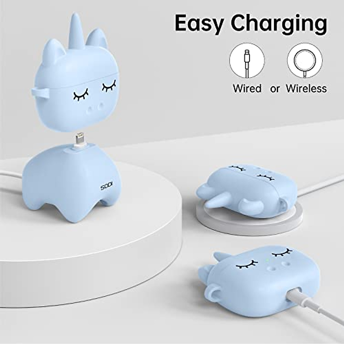 SODI AirPods Pro Case - Cute AirPods Pro Case Cover for Women, Cute Airpod Pro Case Cover, Funny Kawaii Airpod Pro Case Cute Accessories, Blue