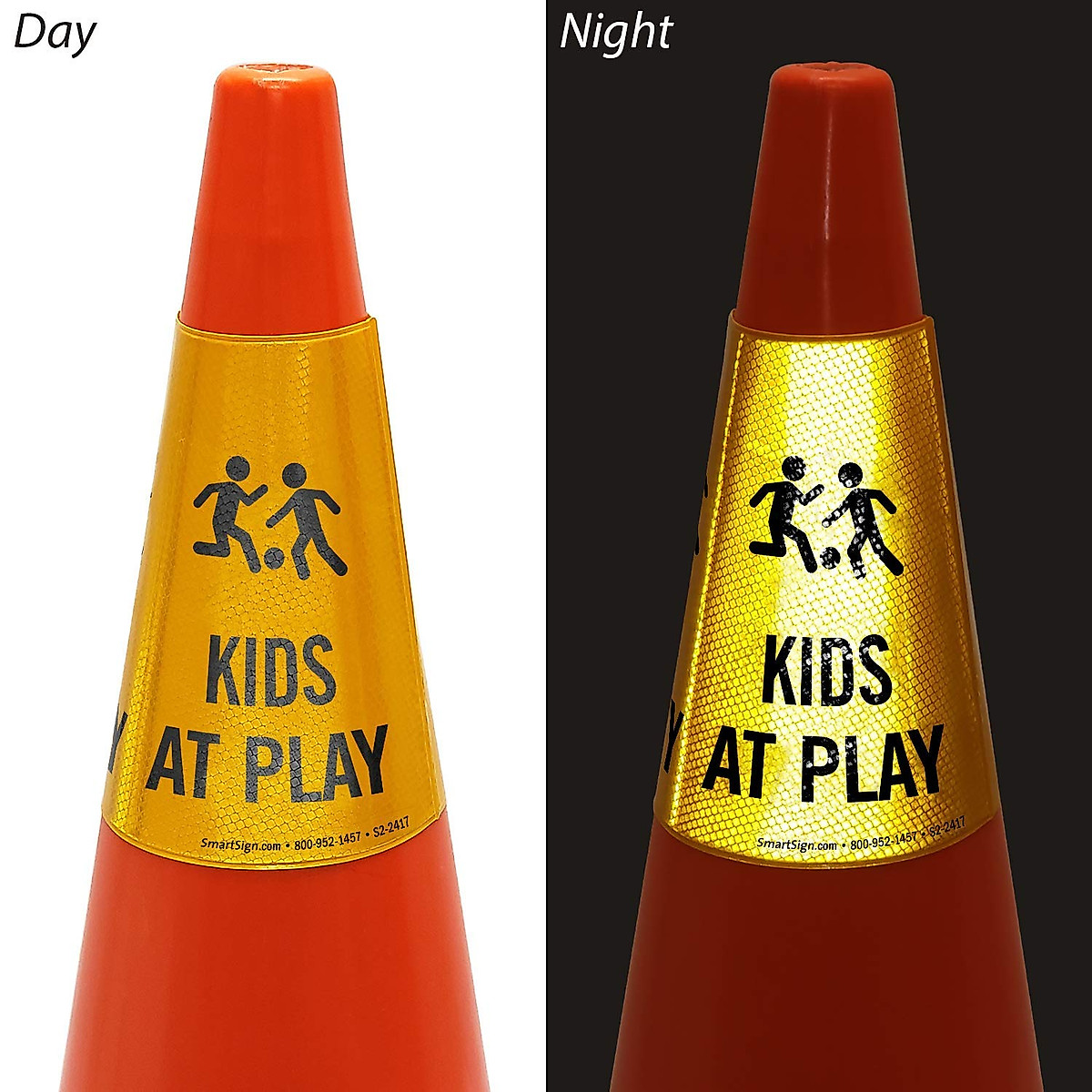 SmartSign “Kids at Play” Bright Reflective Message Sleeve for Cone, [CONE NOT INCLUDED]