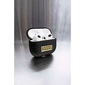 Tapper Black Leather / 18K Gold Plated Case for AirPods (3rd Generation)