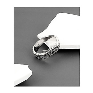 925 Sterling Silver Ring, Wings, Adjustable Women'S Open Ring Thai Silver-R1073