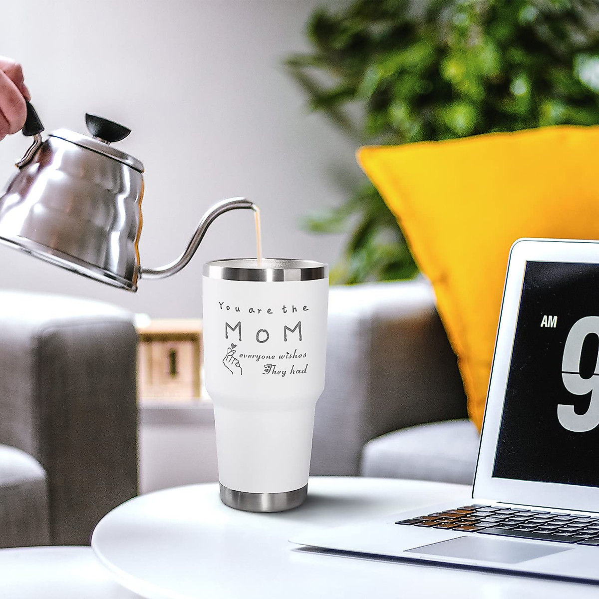 culivis 30oz Mom Coffee Tumbler From Daughter for Mom Birthday, Stainless Steel Travel Coffee Tumbler for Mom Mommy Travel Mug Tumbler 30oz Bulk Thermal Cup with Spill Proof Lid