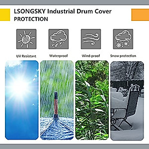 LSongSKY Industrial Fan Cover,Waterproof&Dustproof Cover Suitable for 24" High Velocity Movement Heavy Duty Drum Fan, Heavy Duty Outdoor Floor Fan Cover,Fits up to 29.9 x 8.6 x 29.9 inches,Grey