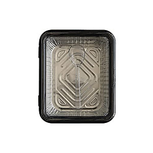 Fancy Panz Classic, Dress Up & Protect Your Pan, Made in USA, Fits Half Size Foil Pans & Serving Spoon Included. Hot or Cold Food. Stackable for easy travel. (Charcoal), (FPD03)