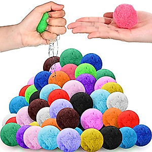 Honoson 320 Pcs Reusable Water Balls Cotton 2 Inch Outdoor Toy Colorful Fun Outdoor Water Toys, Summer Activities for Pool and Backyard Little Teens Water Fight Beach Games