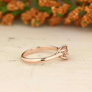 GNGJewel Morganite Collection Natural 6mm Round Moragnite Solitaire Engagement Ring in 10K Rose Gold (7)