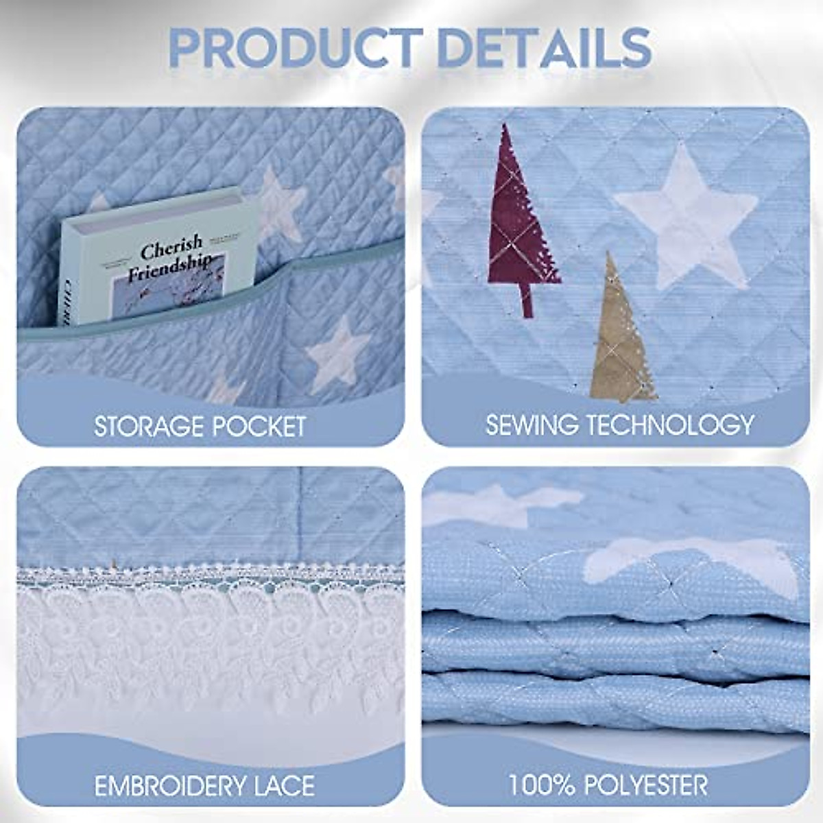 Fridge Dust Proof Cover Wash Machine Top Cover with Storage Bag Organizer (Star)