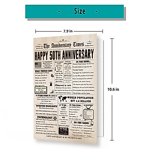 BENNLOOS Happy 50th Anniversary Cards Gifts for Mom Dad, Funny 50th Anniversary Decorations for Men Women, Large 50th Wedding Anniversary Card for Him Her