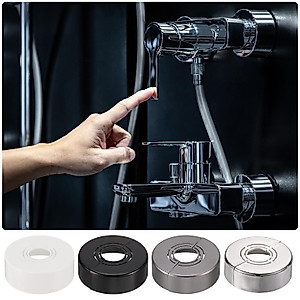 uxcell 4pcs Shower Arm Flange 70mm/2.8" OD Escutcheon Plate ABS Round Plumbing Cover Plates for 20mm/0.8" Dia Water Pipe Faucet Decoration, Silver Tone