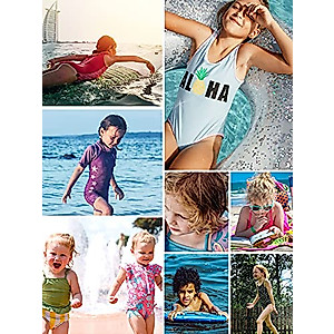 Girls Two Piece Swimsuits Baby Girls Long Sleeve Tankini Girls Rash Guard Set UPF 50+ Toddler Bathing Suit Swimwear Navy Watermelon 2-3T