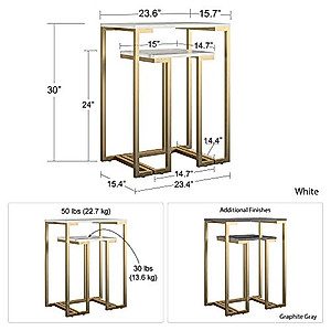 CosmoLiving Cosmopolitan Camila Laptop Desk, White Nesting Tables