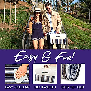 scuddles Picnic Blankets Dual Layers Picnic Blanket Outdoor Water-Resistant Handy Mat Tote Spring Summer Camping Blanket Great for The Beach