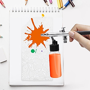 T Tulead Plastic Jar Bottles Airbrush Paint Bottles 30ML Dual-Action Siphon Suction Feed Airbrush Accessories Pack of 10