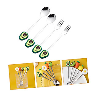 12 Pcs Fork Spoon Dessert Spoons Ice Cream Spoon Lovely Spoon and Forks Dessert Forks Stainless Steel Forks and Spoons Stainless Steel Spoons and Forks Delicate Spoon Mixing Spoons