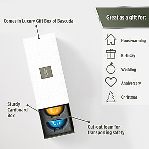 Bascuda® Small Ceramic Bowls Set of 6 with Gift Box - Snack Bowls for Tapas, Dessert, Nuts, Olive, Soy Sauce Dish, Dip - Colourful Decorative Moroccan Spanish Mexican - Decorative Bowl - 3.14 Inches