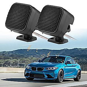 Automobile Tweeter Loudspeaker, 2pcs Car Small Square Speaker 500W Loud Audio Music Tweeter Loudspeaker for Most Cars Black