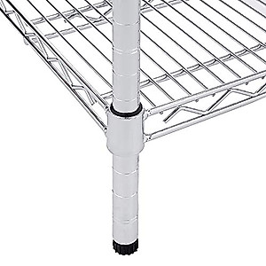 AmazonCommercial Heavy-Duty 6-Tier Steel Wire Shelving with Optional Wheels, NSF Certified, Chrome, 18" D x 48" W x 75" H (76'' H with wheels)