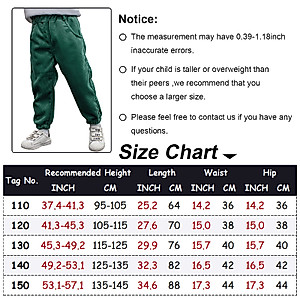 Happy Cherry 5 T Fleece Pants for Boys Girls Warm Winter Track Pants Soft Thicker Corduroy Athletic Pants Activewear Clothes for Toddler Kids Child Green