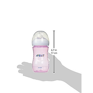 Philips Avent Natural Baby Bottle, Pink, 9oz, 4pk, SCF013/48