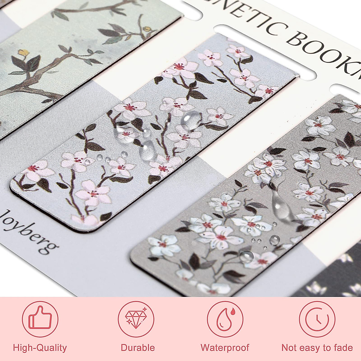 15 Pieces Bookmarks, Magnetic Bookmarks for Women, Page Markers for Students Teachers Reading (Floral Style)