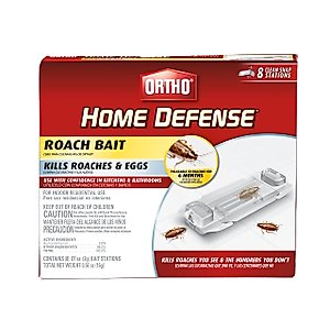 Ortho Home Defense Roach Bait - Kills Cockroaches & Eggs In Your Home, Palatable for 6 Months, Includes 8 Individual Stations