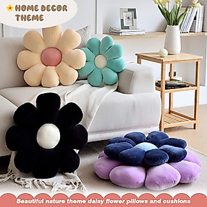 ZAKUN Flower- Shaped Throw Pillow, Daisy Pillow Flower Cushion, Aesthetic Daisy Flower Pillow Cute Flower Seating Cushion, Flower Room Décor Pillows for Sofa Couch Bed