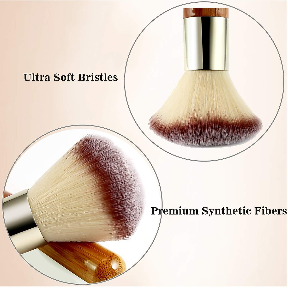 Matto Bamboo Powder Mineral Kabuki Brush - Large Coverage Powder Mineral Foundation Makeup Brush 1 Piece