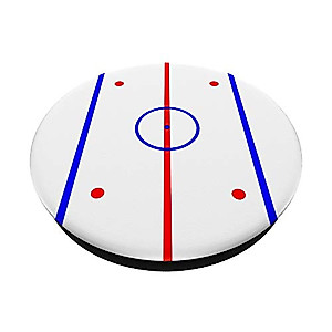 Hockey Rink Center Ice Face Off Circle Blue Line Red Line PopSockets PopGrip: Swappable Grip for Phones & Tablets