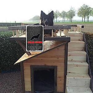 Funny Beware Of Dog Sign - 8x12 Inch Tin Sign For Fence Warning