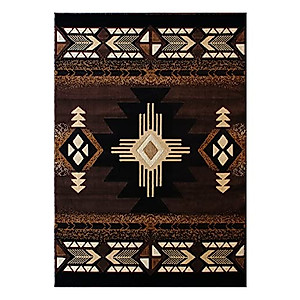 South West Area Rug 5 Feet X 7 Feet Chocolate Design C318