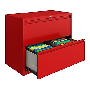 Hirsh 36-in Wide HL10000 Series 2 Drawer Metal Lateral File Cabinet Lava Red