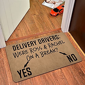 Funny Welcome Doormat Front Porch Rugs With Rubber Back 30"(L) x 18"(W)Were Ross & Rachel On A Break Monogram Doormat for Entrance Way Front Porch Decor Mat No Slip Kitchen Rugs and Mats Novelty Gift