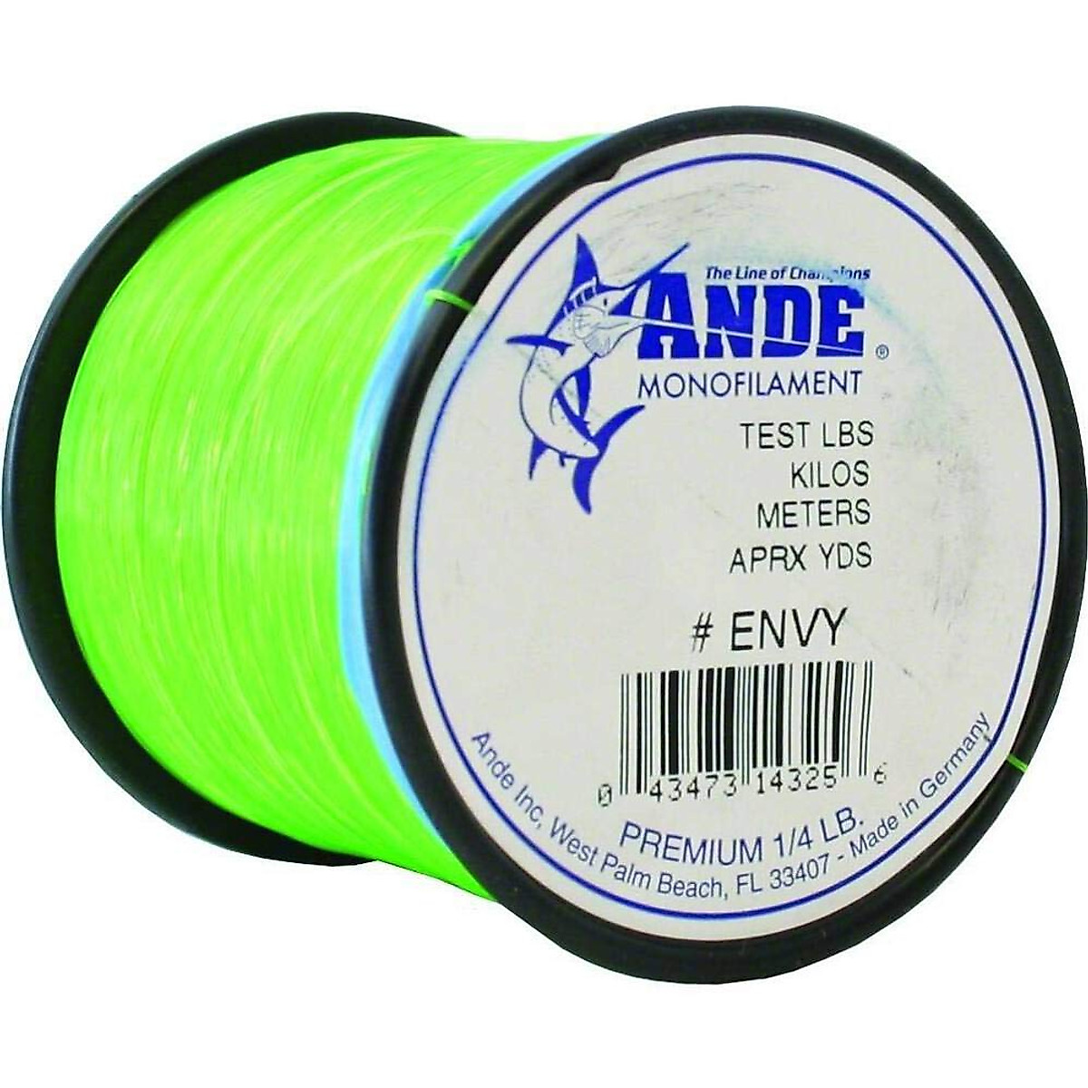 Ande A14-100C Premium Monofilament, 1/4-Pound Spool, 100-Pound Test, Clear Finish