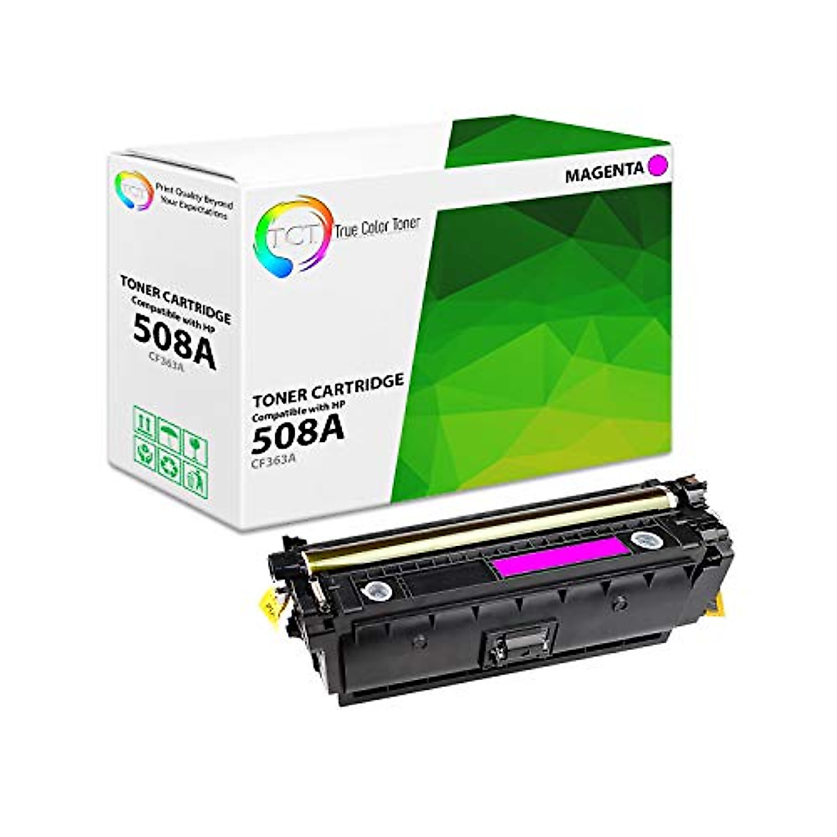 TCT Premium Compatible Toner Cartridge Replacement for HP 508A CF360A CF361A CF362A CF363A Works with HP Laserjet Enterprise M552 M553 M577 Printers (Black, Cyan, Magenta, Yellow) - 4 Pack