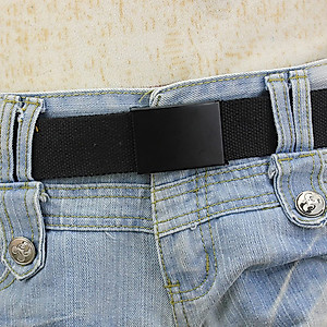 Gelante Fully Adjustable Canvas Web Belt with Black Flip Top Buckle 50'' Long 2053-Black