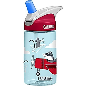 CamelBak Eddy Kids Water Bottle, Airplane Bandits.4 L & eddy Kids Bite Valves, 4-Pack