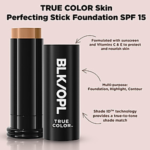 BLK/OPL Skin Perfecting Foundation Stick, SPF 15 Buildable & Blendable Face Foundation Makeup with Matte Finish - Full Coverage, Color Correcting & Sculpting - Hypoallergenic (Suede Mocha)