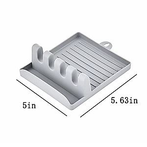 TOPJINZHIONE 2 Pieces Pot Lid Racks, Kitchen Utensil Shelf,Plastic Utensil Rest, Spoon Tray Shelf, Kitchen Holder for Spoons, Ladles, Tongs and Cutlery Tray to Avoid Dripping Stains